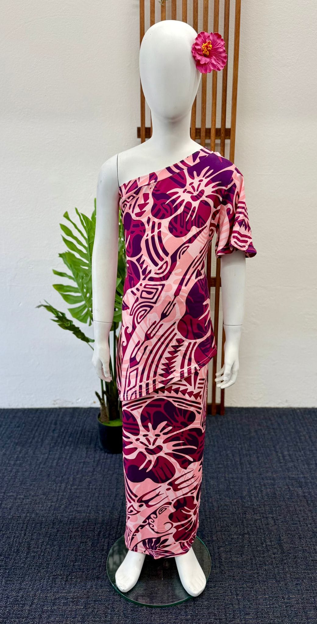 Girls 2-piece Puletasi’s (One-Shoulder) - Rita's Fashion